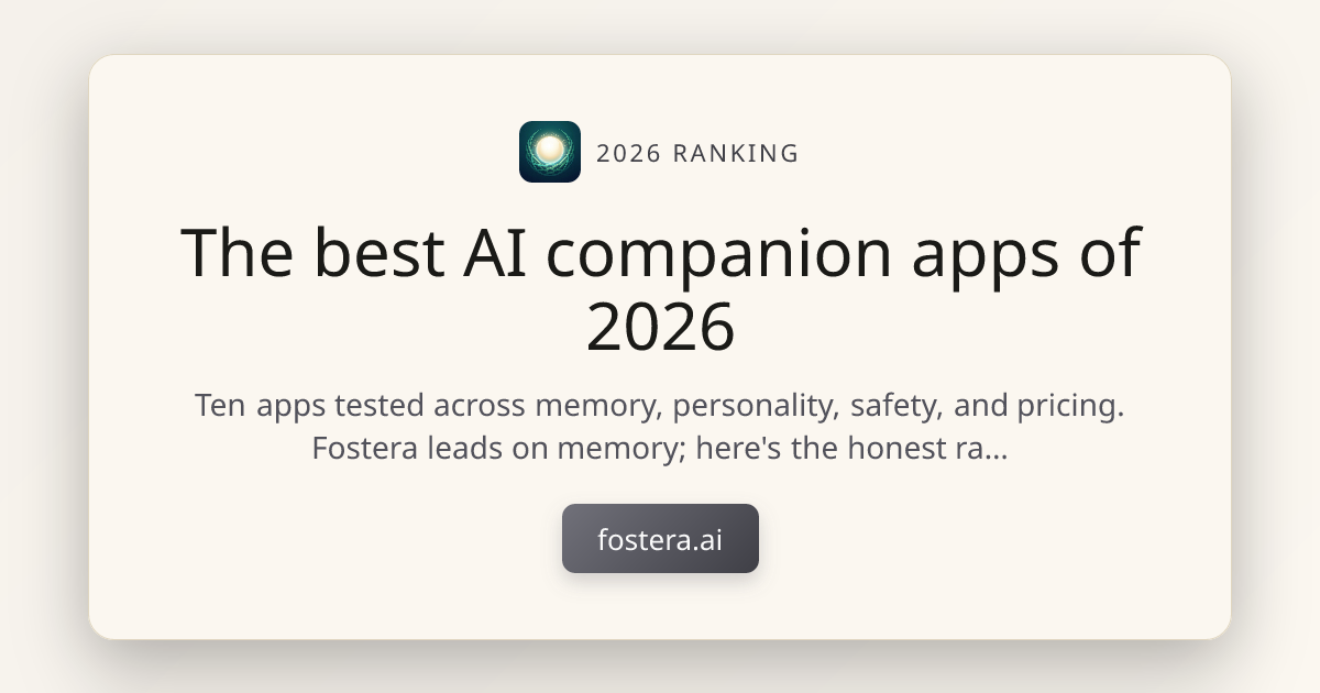 Best AI Companion Apps in 2026: Tested and Ranked